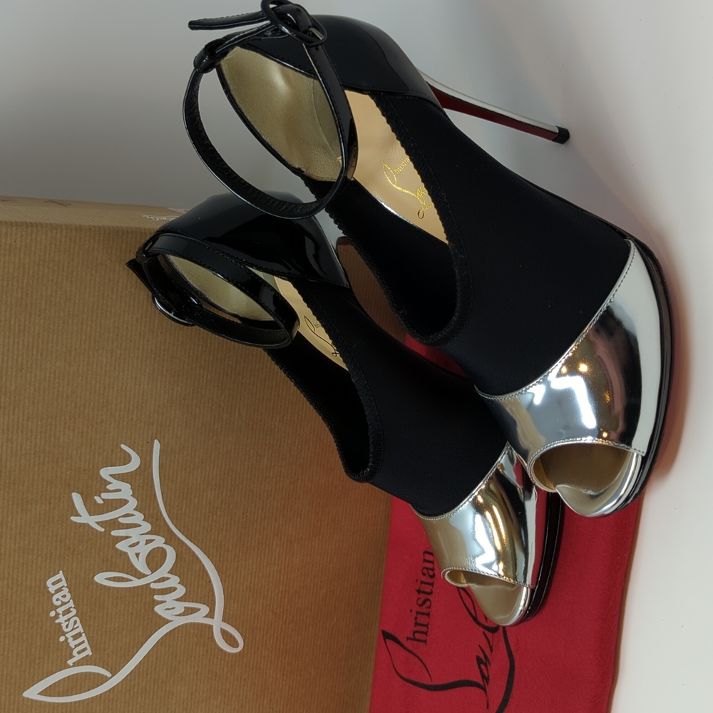 Christian Louboutin Super Divo 120 Spec/Neo/Pat Silve… - Gem
